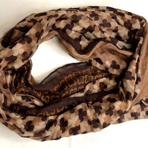 Accessories | Brown Clover Pattern Scarf | Poshmark